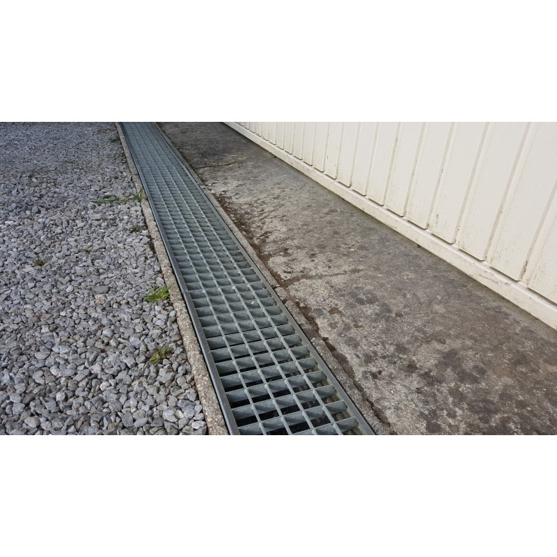 Grille Caillebotis Acier Galvanisé pour Caniveau 1000 x 300 mm