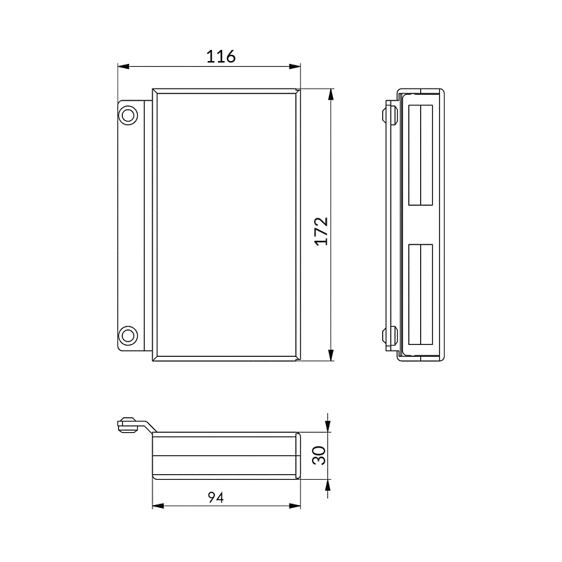 Gâche de serrure à souder 144GS/30 pour portail à double vantaux