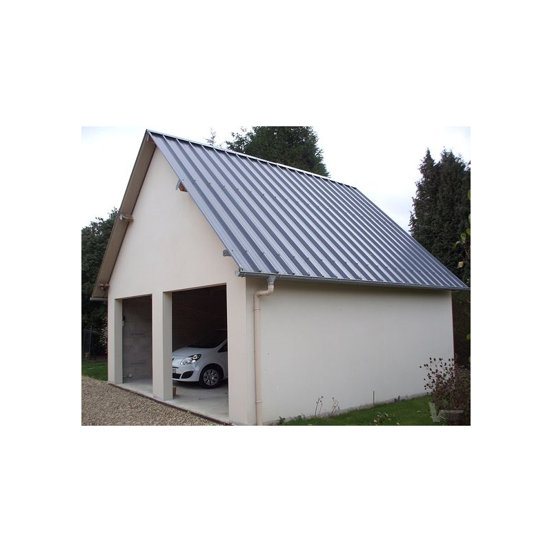 Tôle Bardage 5m bac acier 45-333 pour Toiture-Bardage Gris 7016
